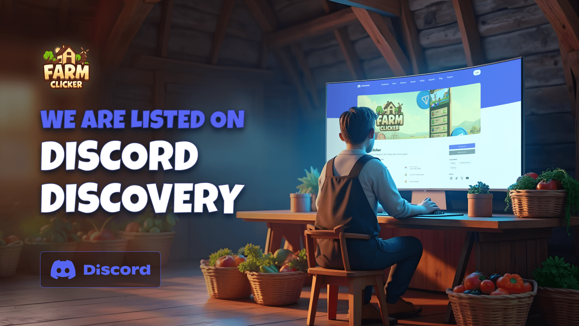 FarmClicker Has Launched on Discord Discovery - Farm Clicker